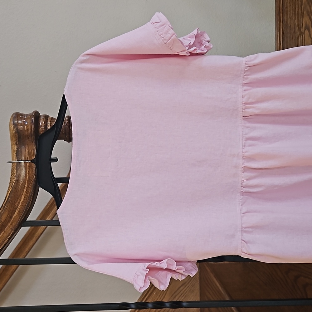 Farmhouse Frocks Pink Linen Dress - Gem